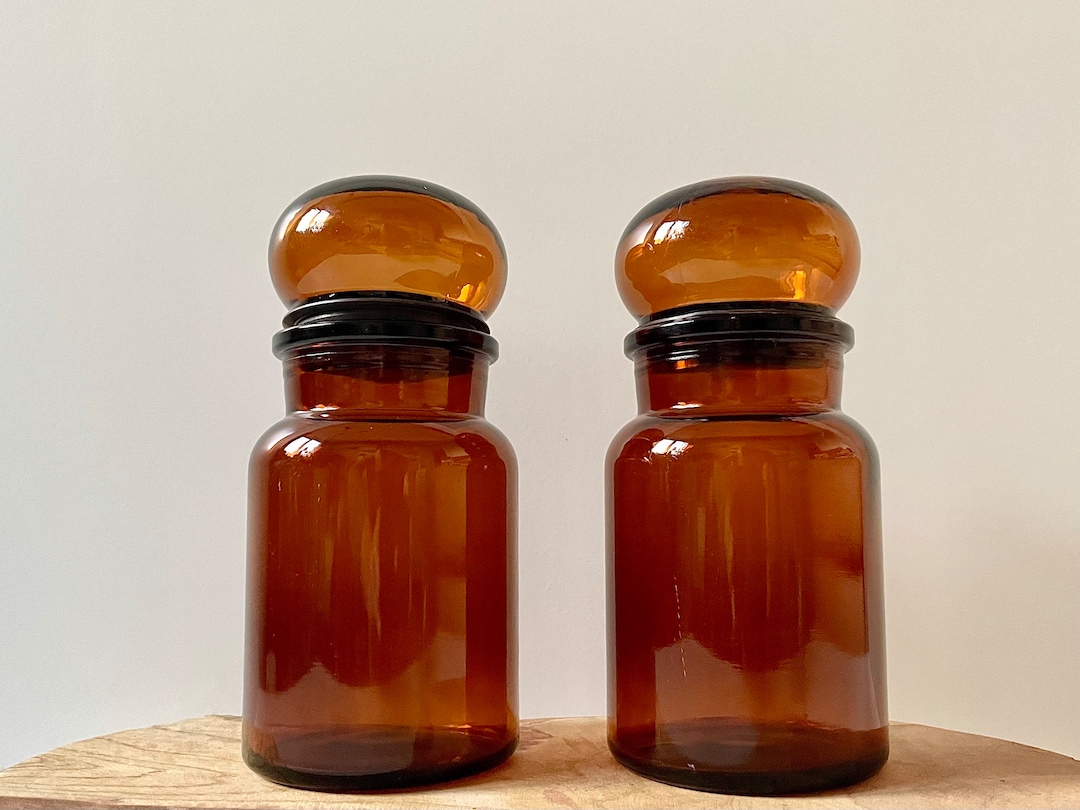 Set of 2 Vintage Apothecary Jars Retro 1970s Kitchen Decor, Decorative ...