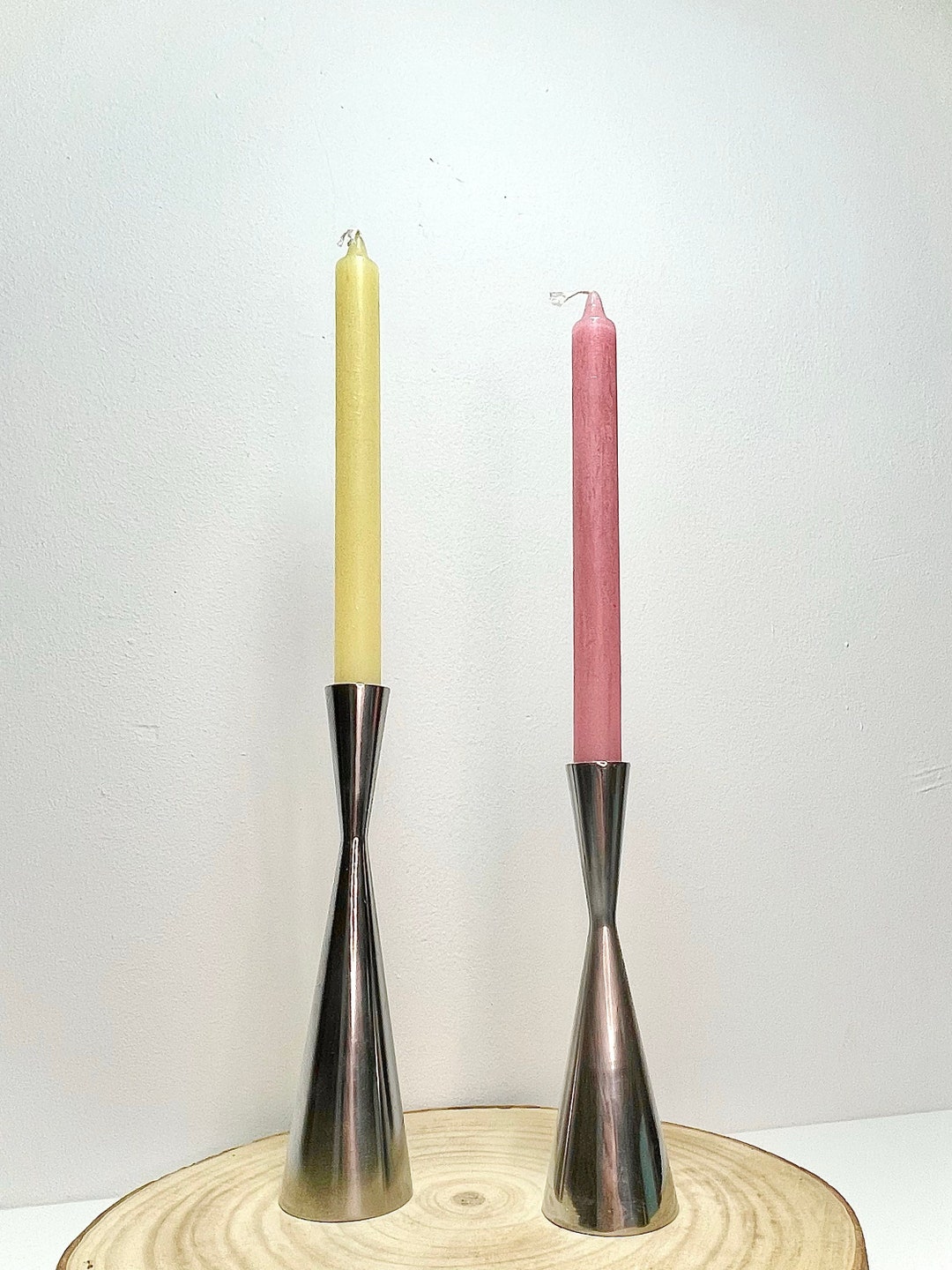 Vintage Ikea Tall Candle Stick Holders Set, Aluminum Taper Candlesticks ...