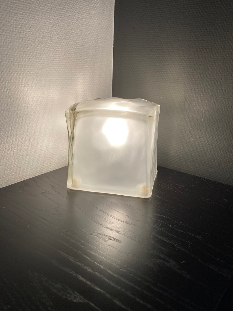 Vintage IKEA Iviken Ice Cube Frosted Glass Table Lamp - Etsy Canada