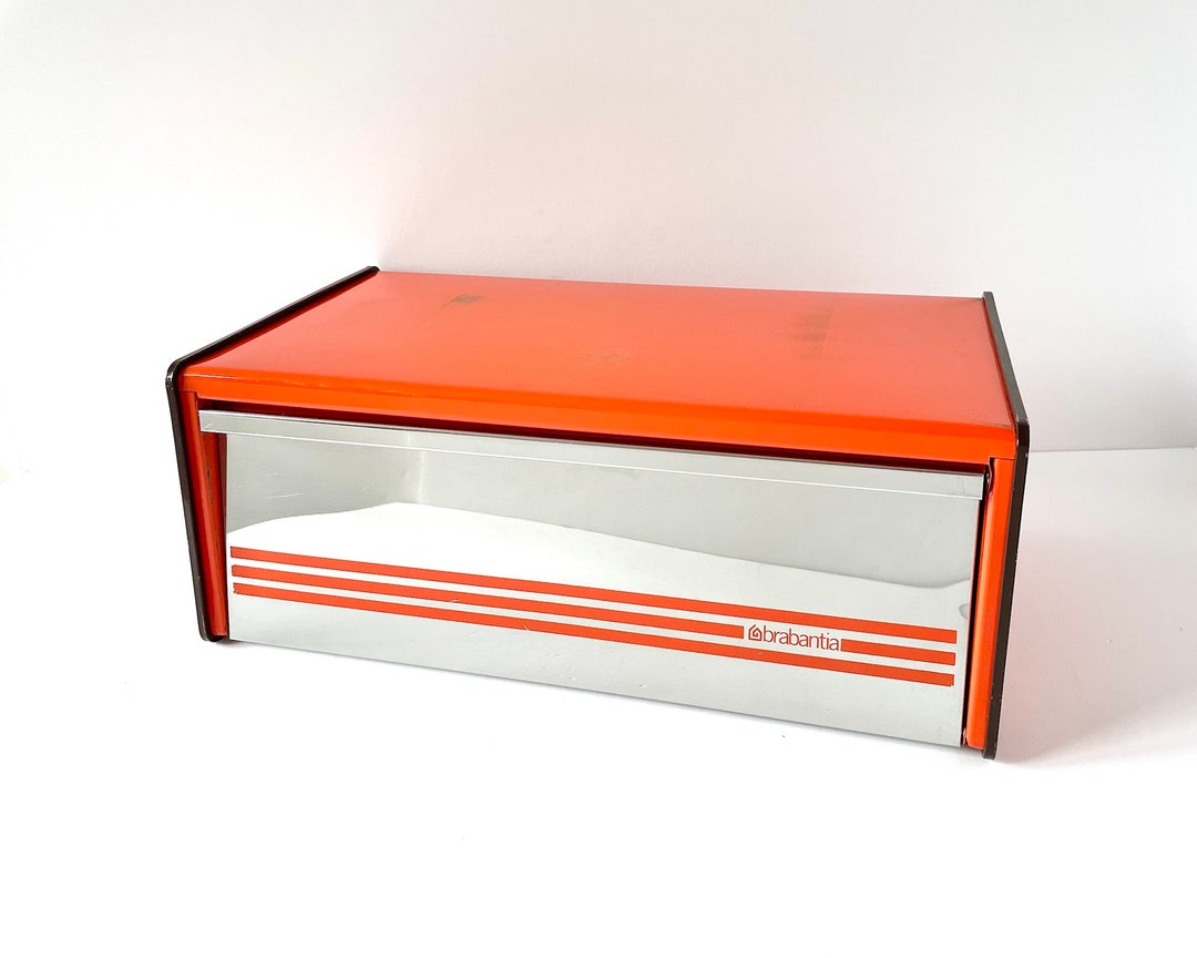 70s Bread Box Atomic Space Age Design Vintage Mid Century Metal Bread ...
