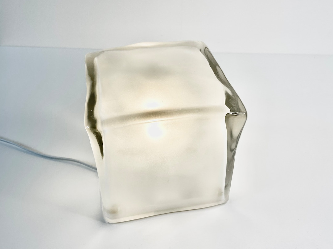 Vintage IKEA Iviken Ice Cube Frosted Glass Table Lamp Iconic 1990s ...
