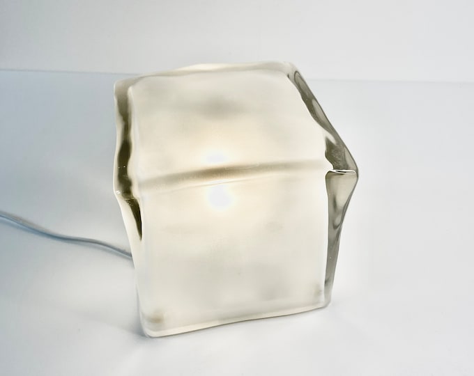 Vintage IKEA Iviken Ice Cube Frosted Glass Table Lamp Iconic 1990s ...