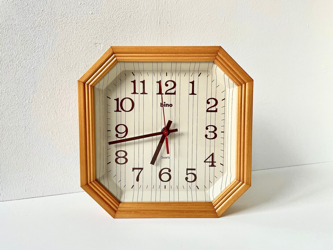 Vintage 1970s Wooden Design Wall Clock BINO Made in Italy - Etsy