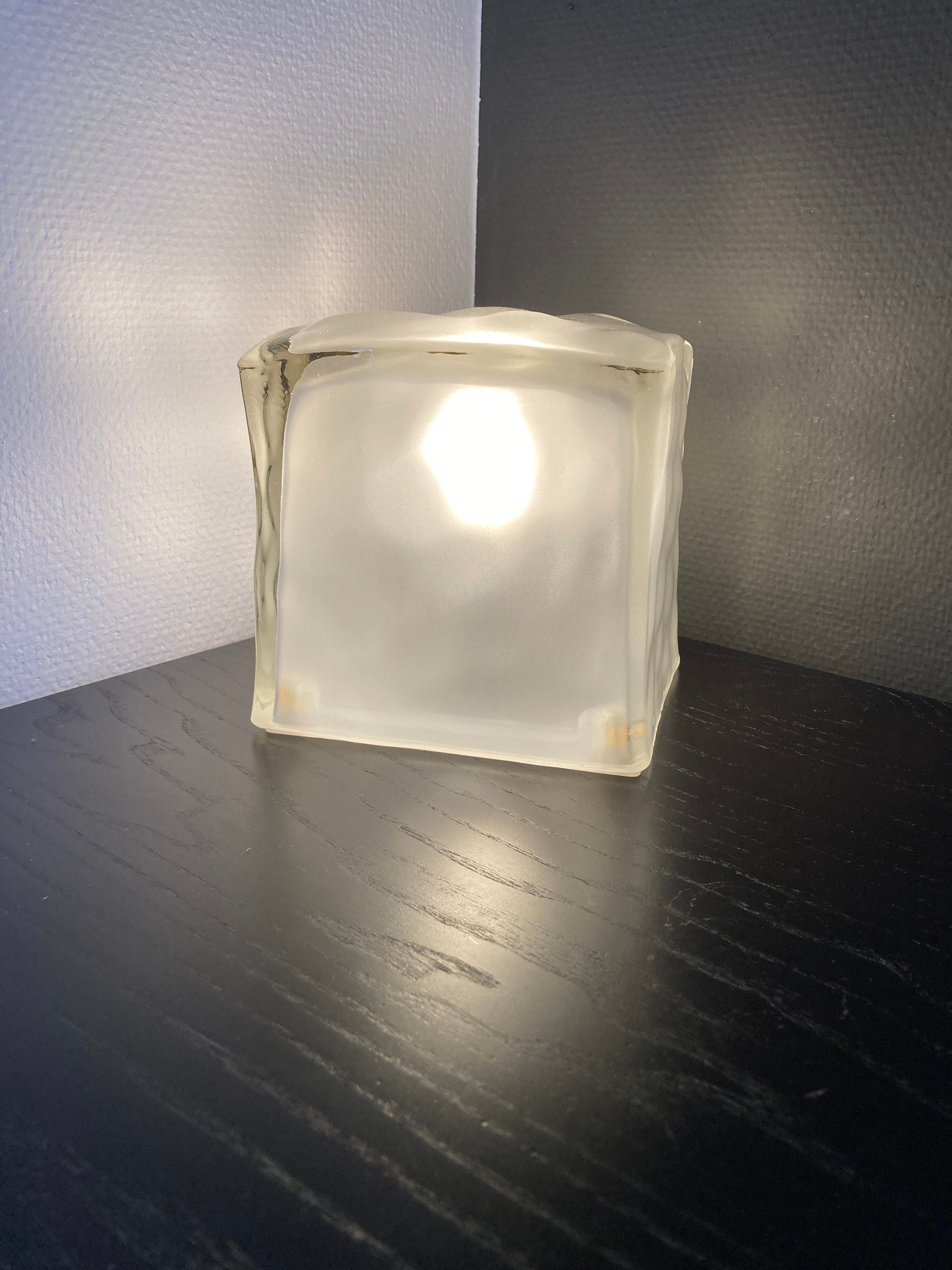 Vintage IKEA Iviken Ice Cube Frosted Glass Table Lamp - Etsy Canada