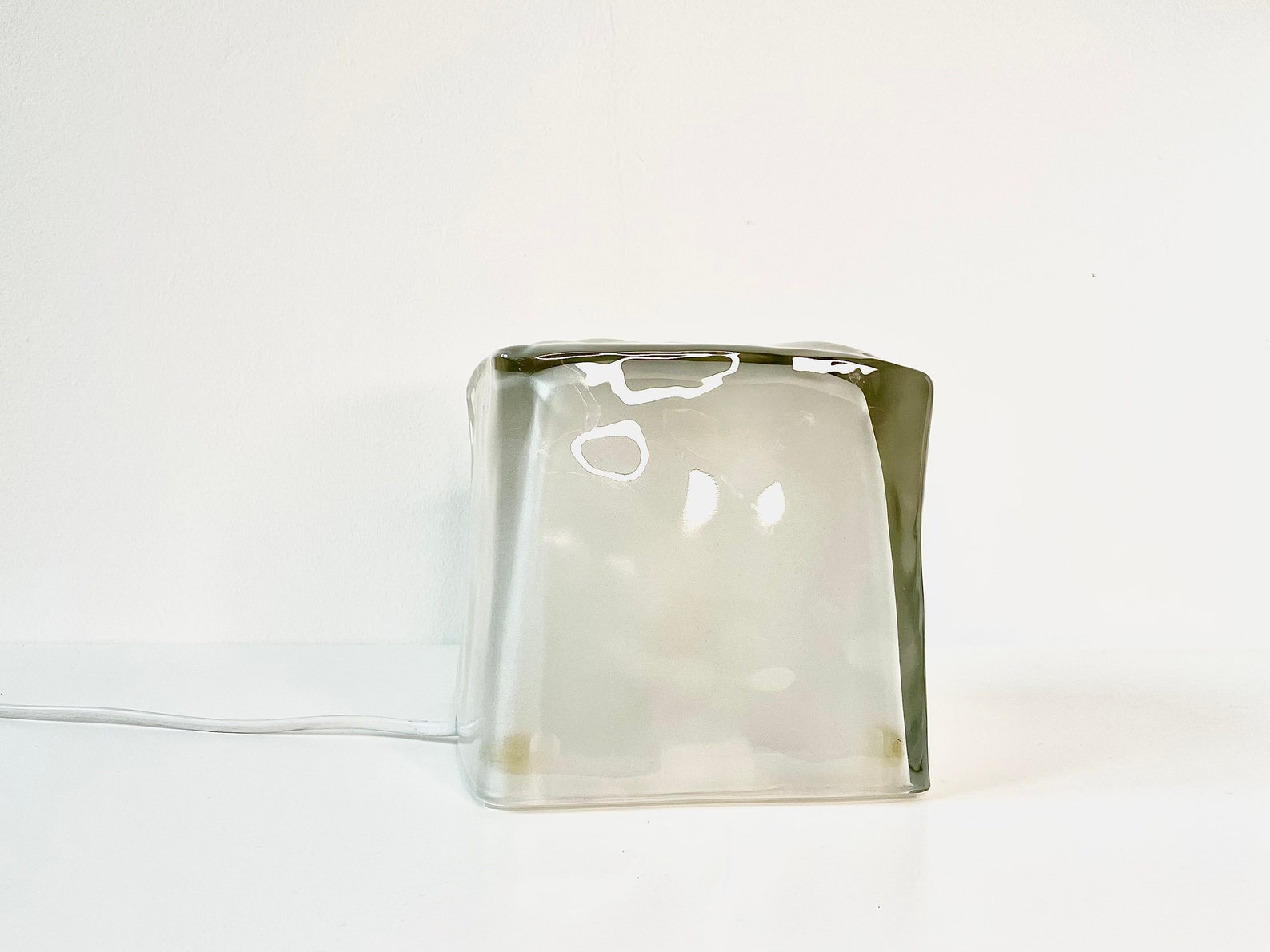 Vintage IKEA Iviken Ice Cube Frosted Glass Table Lamp Iconic - Etsy