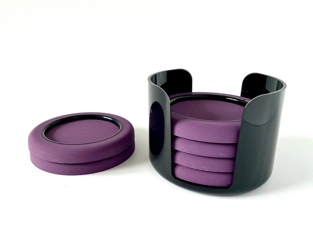 70s Space Age Coasters Set With Holder SCARONI Italian Design, Vintage ...