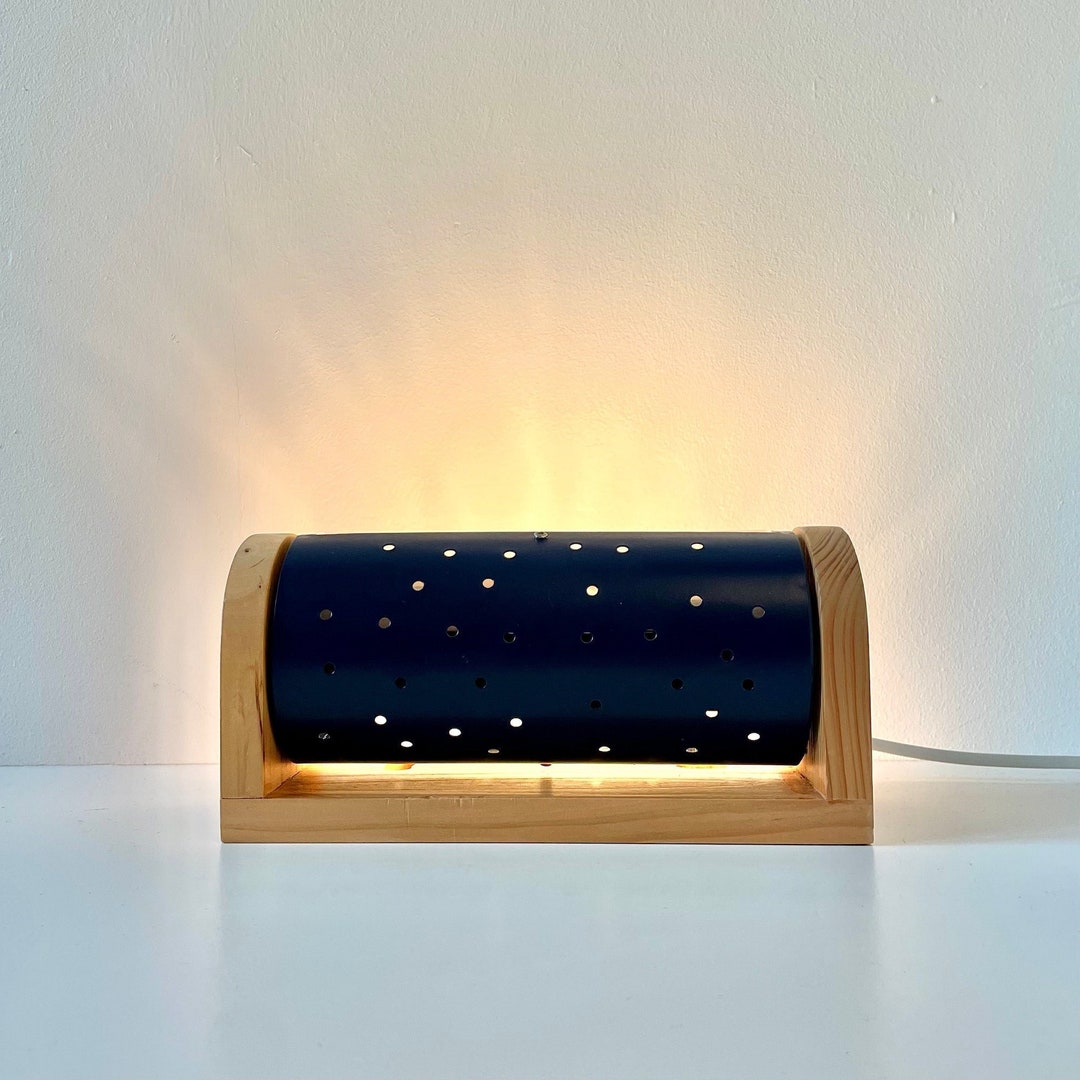 90s Ikea Tassa Plug in Wall Sconce Wooden Bedside Lamp Flush Mount ...