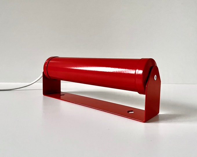 80s Red Plug in Wall Sconce Vintage Minimalist Bedside Lamp Mid Century ...