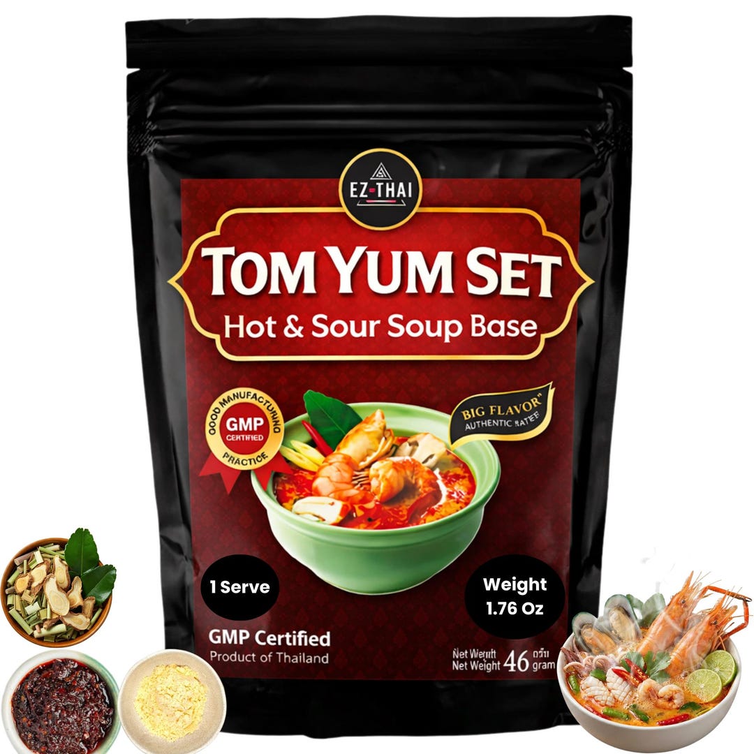 Authentic Thai Tom Yum Soup Mix – Hot & Sour Spicy, Chili Paste, Dried ...