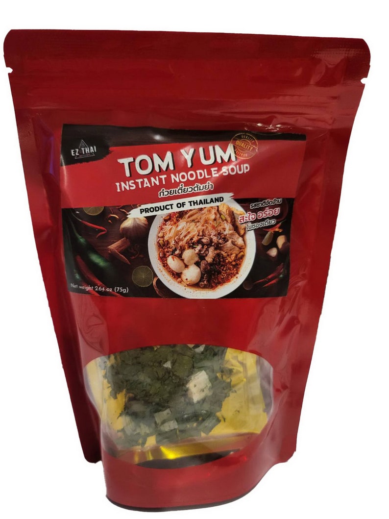 EZ THAI Tom Yum Instant Noodle Soup - 2.64oz Authentic Spicy, Sour ...