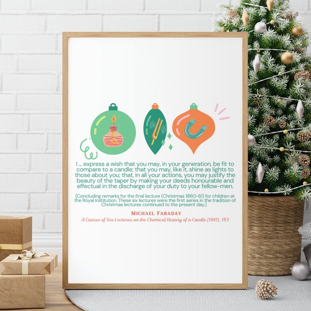 Michael Faraday Christmas Lecture Quote Science Christmas Art - Etsy
