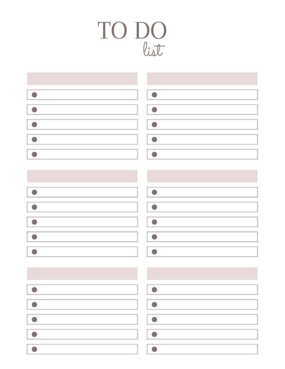 To Do List Printable to Do List Instant Download Digital to - Etsy