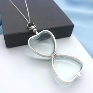 Medium Deep Fillable Silver or Gold Heart Locket Name Necklace Heart ...