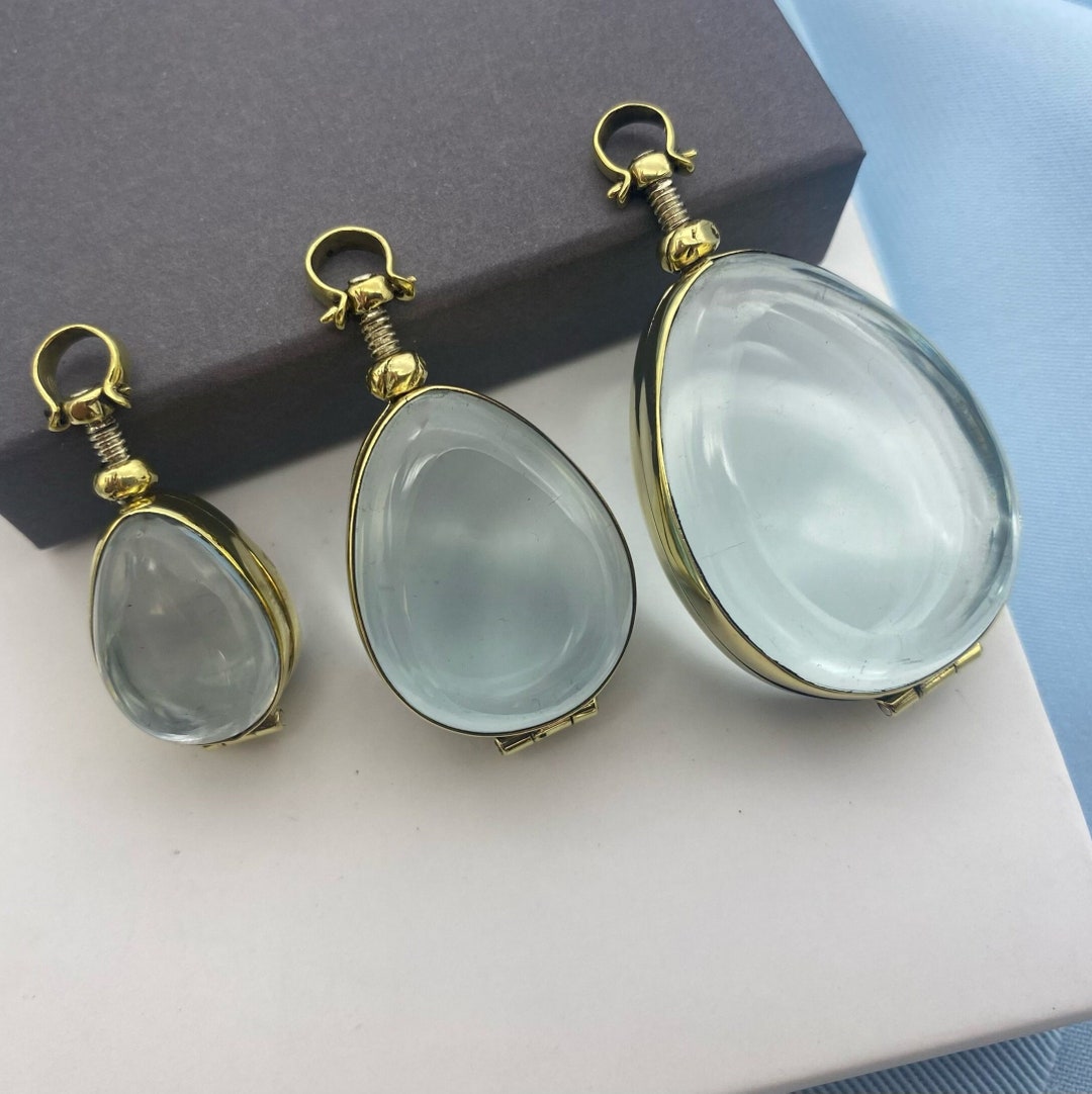 Gold Locket Memorial Necklace for Hair Glass Locket Necklace Gold ...