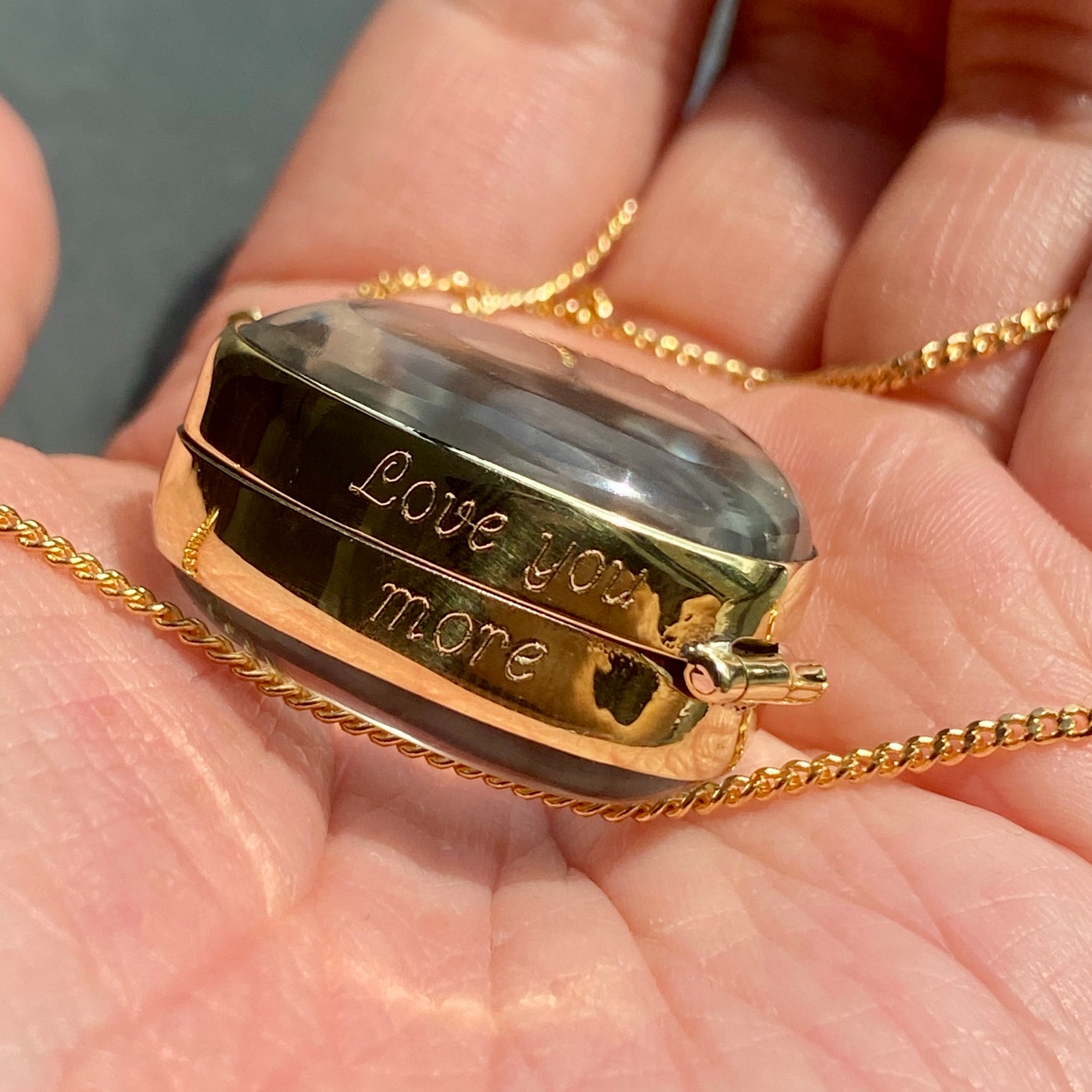 Medium Deep Fillable Silver or Gold Heart Locket Secret Message Locket ...