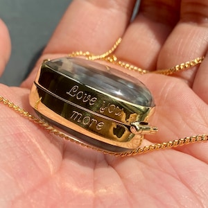 Medium Deep Fillable Silver or Gold Heart Locket Secret Message Locket ...