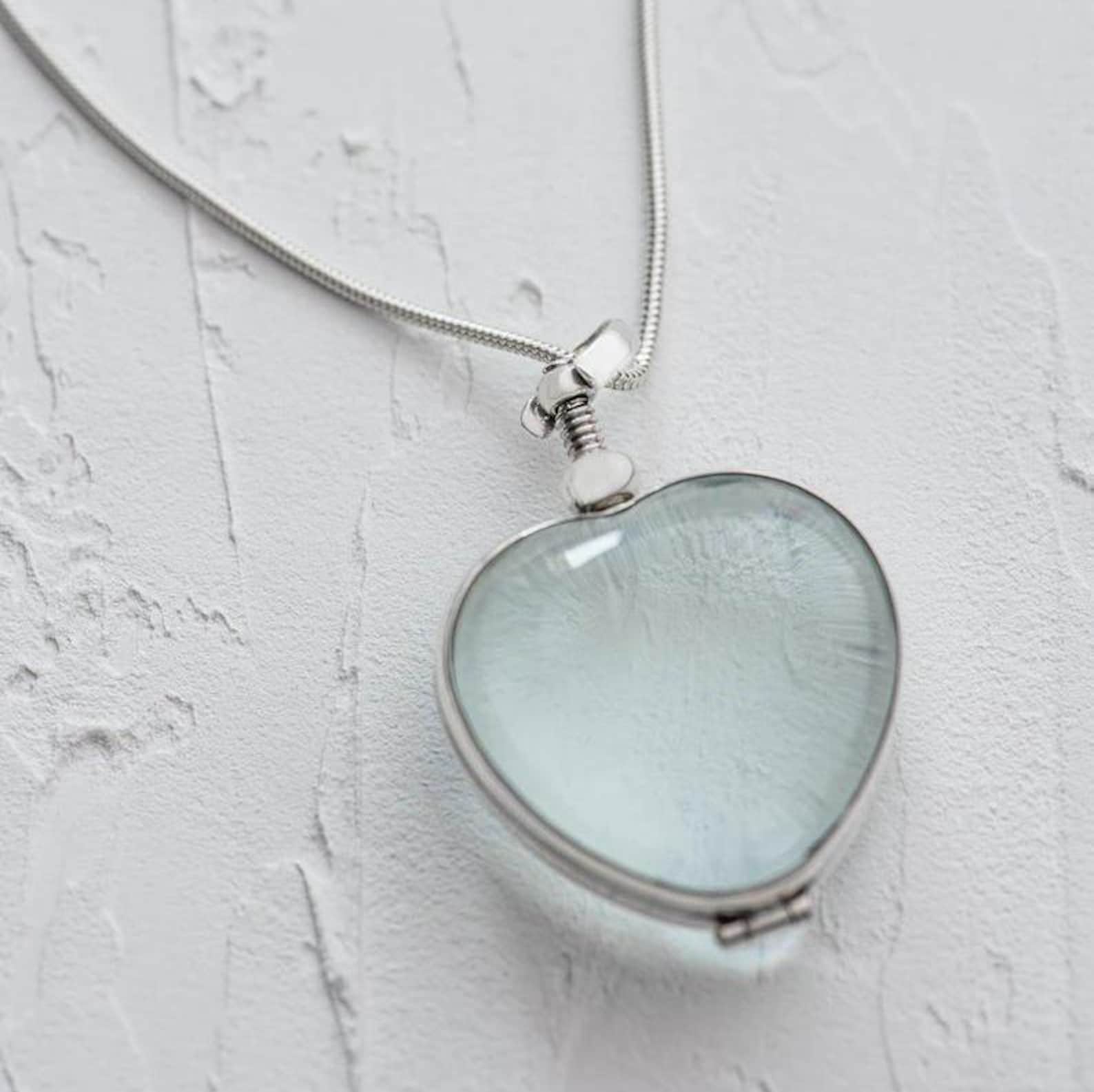 Medium Deep Fillable Silver or Gold Heart Locket Name Necklace Heart ...