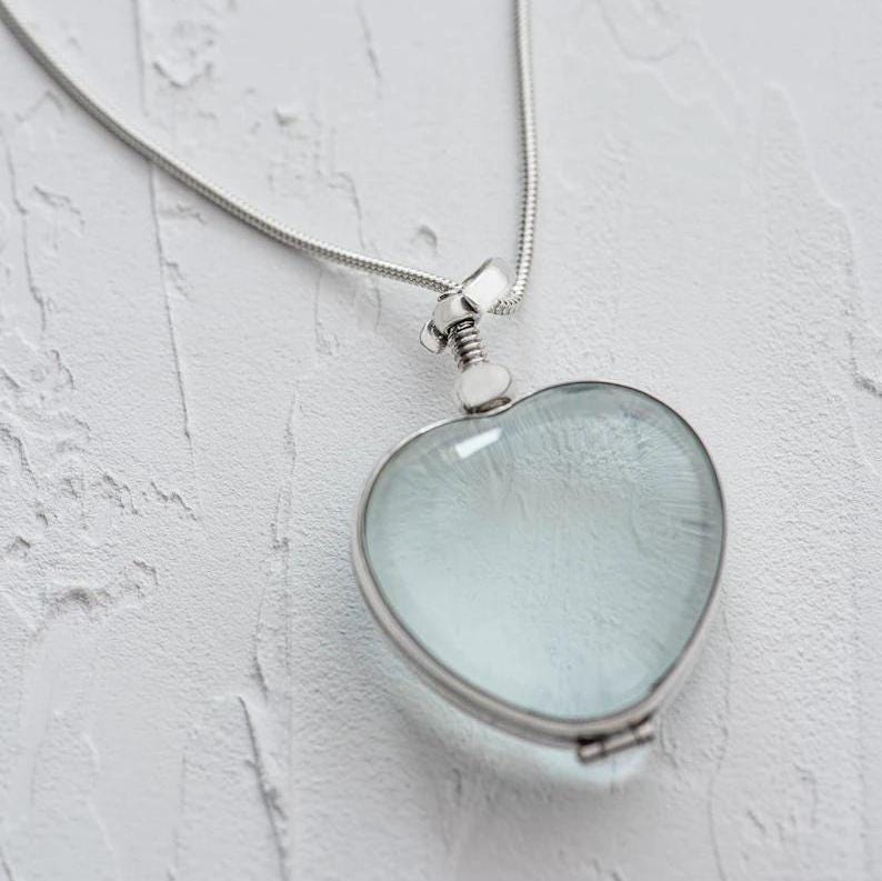 Medium Deep Fillable Silver or Gold Heart Locket Name Necklace Heart ...
