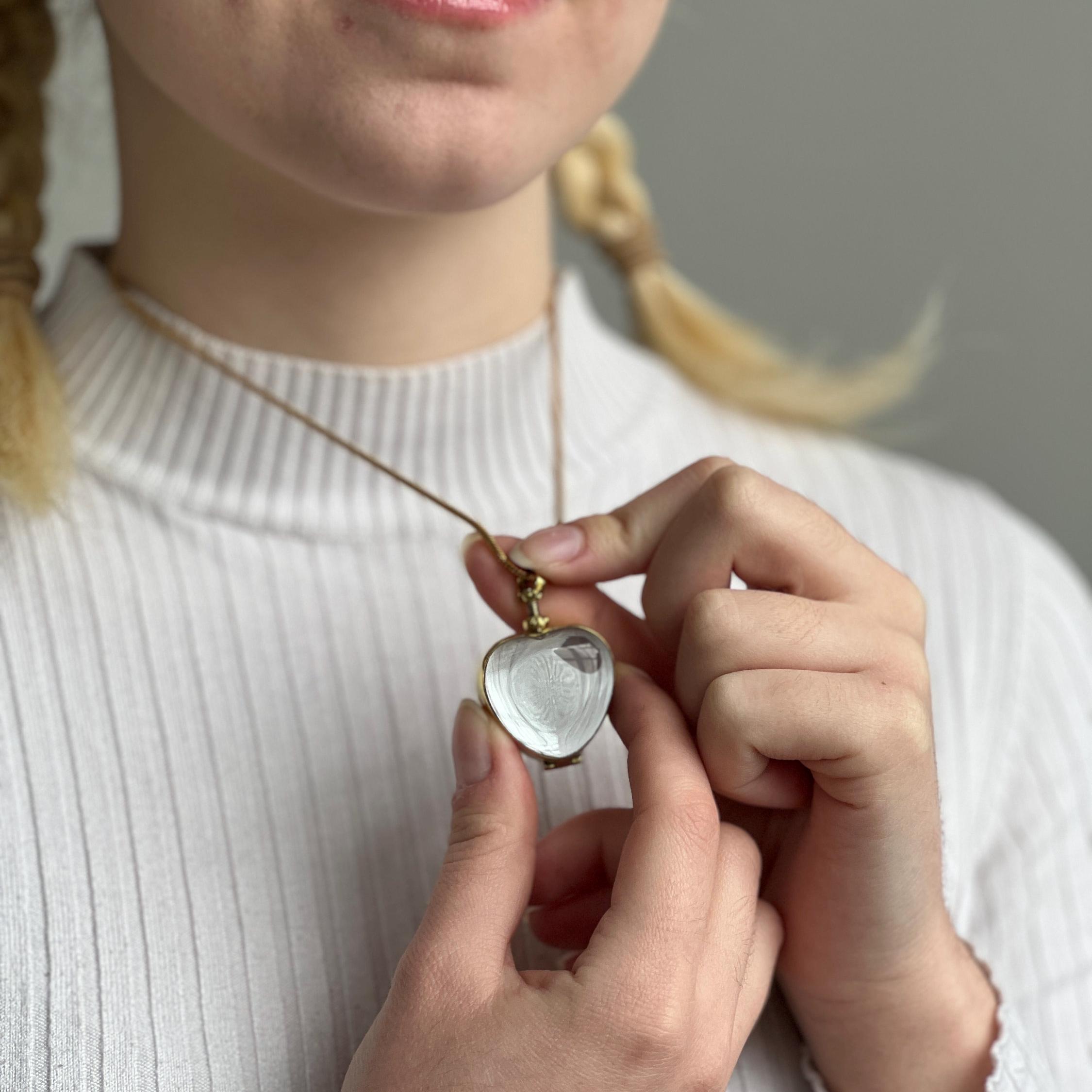 Medium Deep Fillable Silver or Gold Heart Locket Name Necklace Heart ...