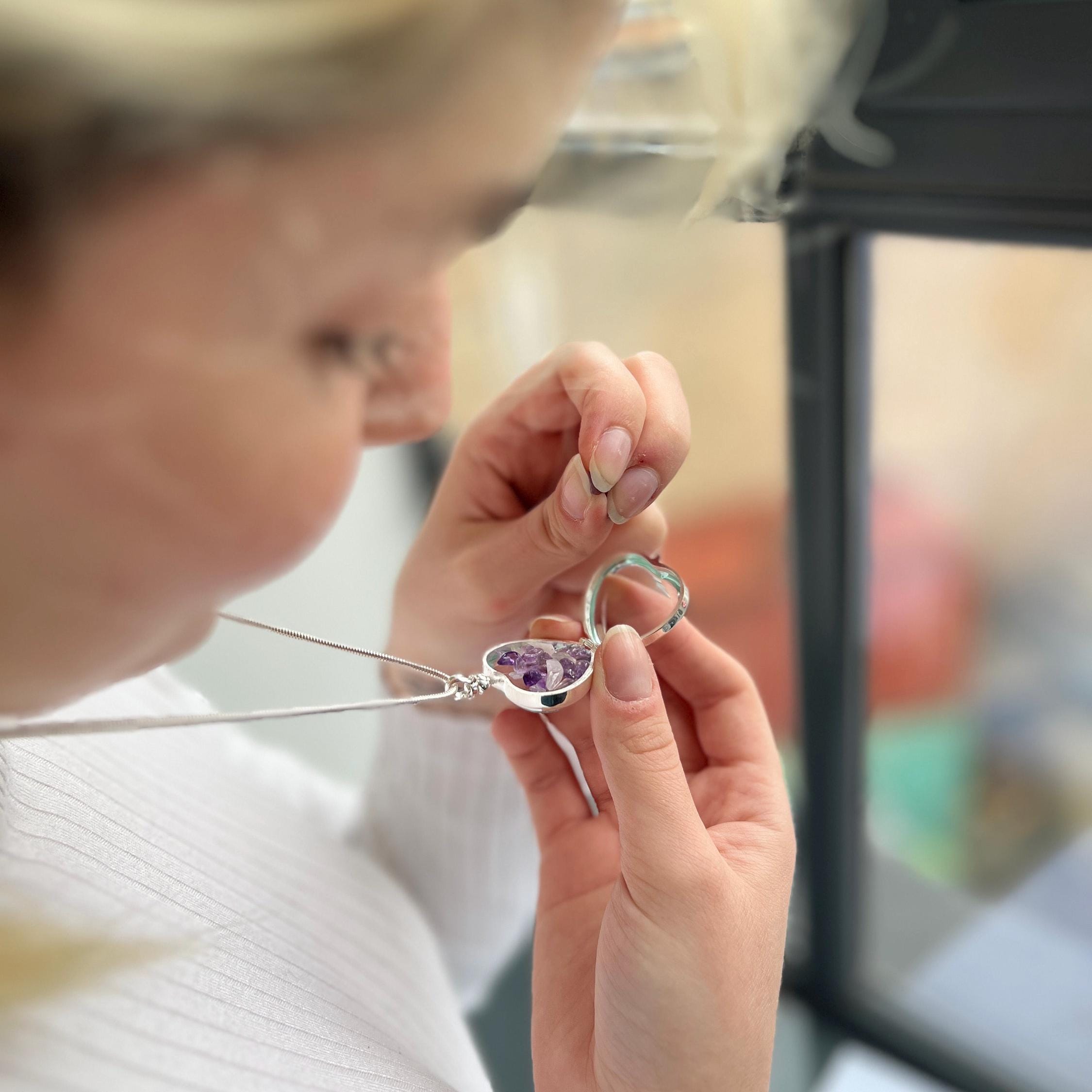 Medium Deep Fillable Silver or Gold Heart Locket Name Necklace Heart ...