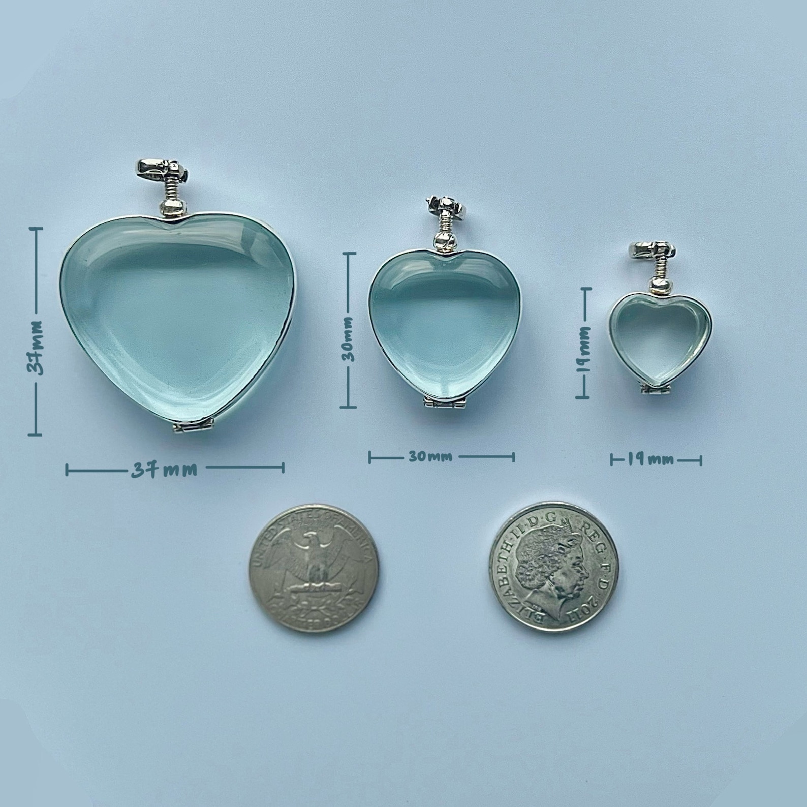 Medium Deep Fillable Silver or Gold Heart Locket Name Necklace Heart ...