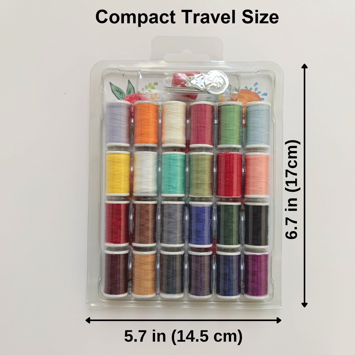 24 Color Set of Handy Polyester Sewing Thread Kit, 24 Spools 27 Yards ...