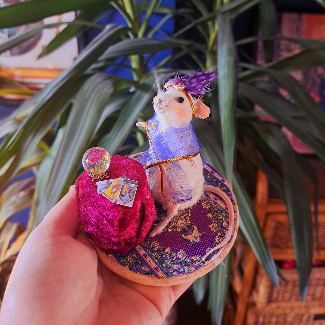 Mouse Taxidermy Tarot Card Reading With Crystal Ball. Psychic Medium ...