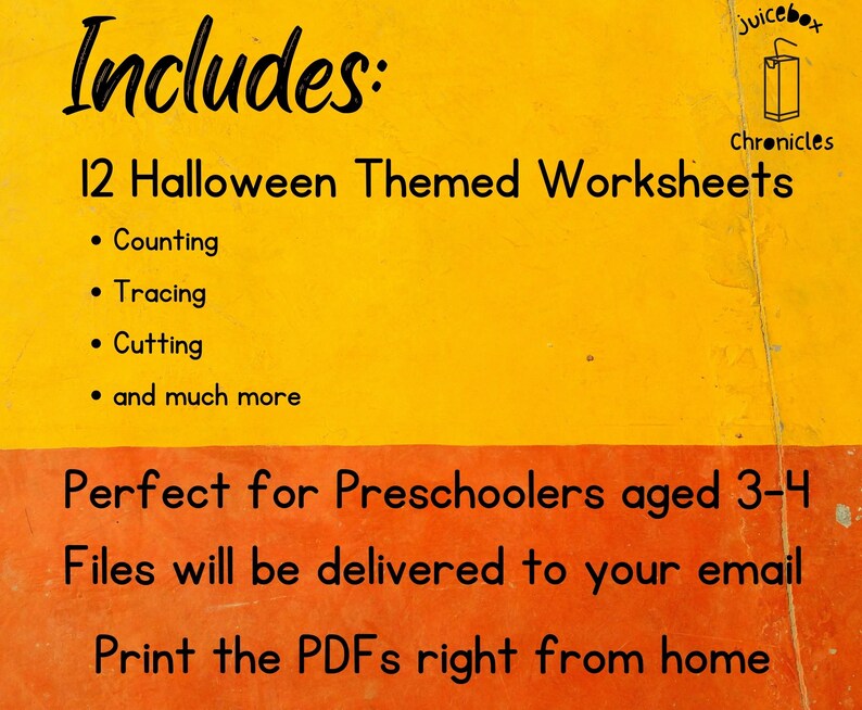 12 Halloween Themed Preschool Worksheets: Teaches Counting, Early Math ...