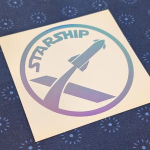 Spacex Starship Circle Permanent Vinyl Decal in Various Colors - Etsy
