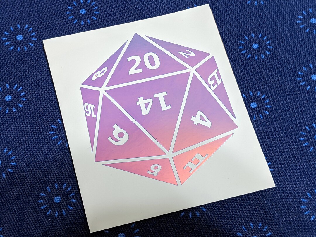 20 Sided Dice Permanent Vinyl Decal in Various Colors - Etsy
