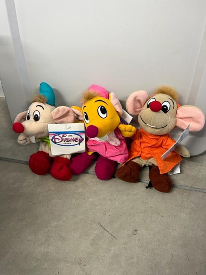 Vintage Cinderella Mice-disney Bean Bag Plushes-new With Tags in ...