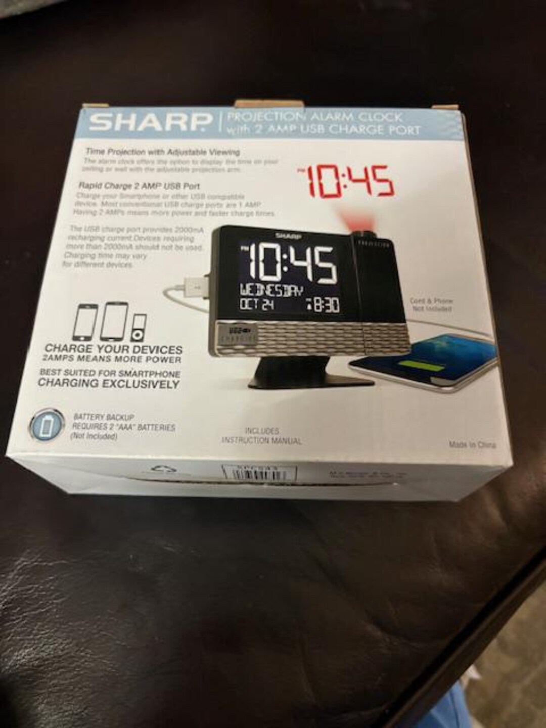 Sharp Clock New in Original Box. Projection Alarm Clock With AMP USB ...