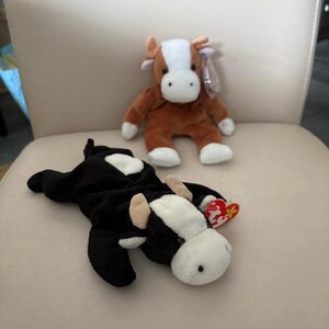 Vintage Ty Daisy and Bessie the Cow-beanie=new in Pristine Condition ...