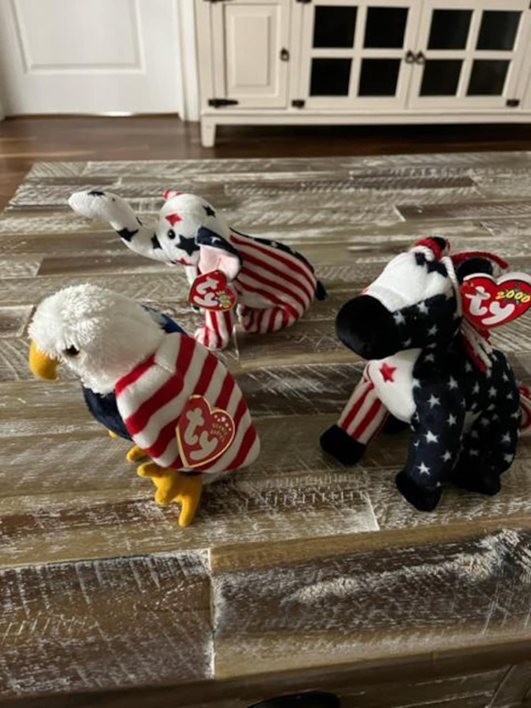 Vintage Ty Lefty,righty & Soar Beanie Babies,new With Takes in Pristine ...