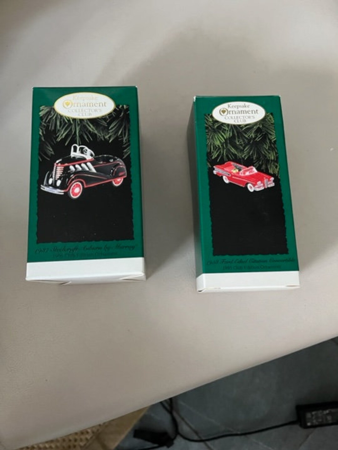 Vintage Cars- Hallmark Keepsake Ornament Collectors Club-1995&1996, New ...