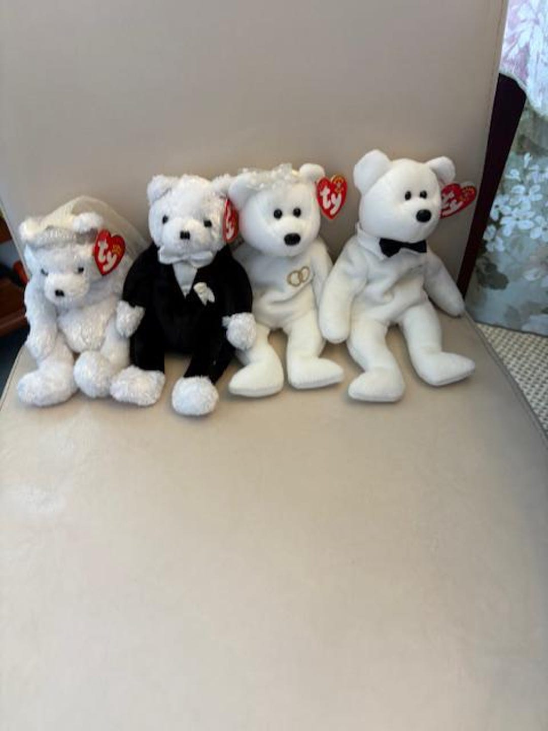 Vintage Ty Wedding Bears, Bride and Groom. New With Tags in Pristine ...
