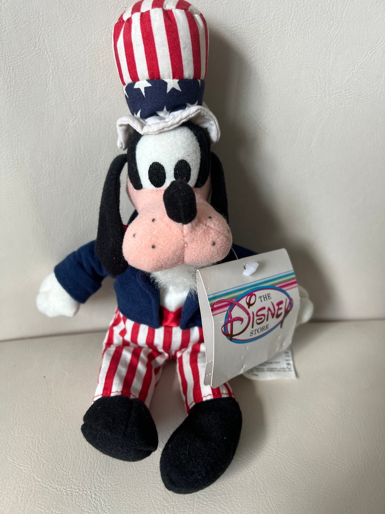 New Pristine Disney's Beanie Babies-"goofy"-uncle Sam Goofy and ...