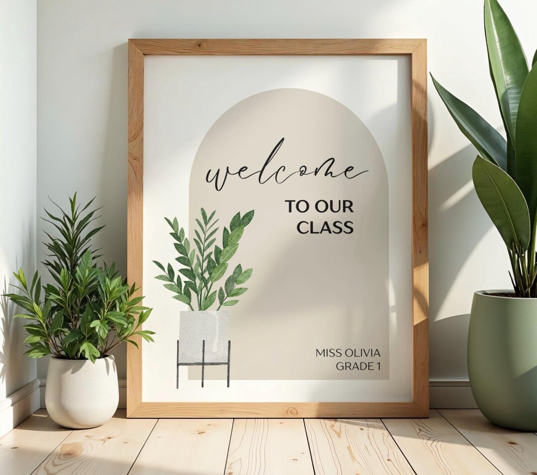 Welcome Poster | Motivational Poster | Classroom Decor | Boho Plant ...