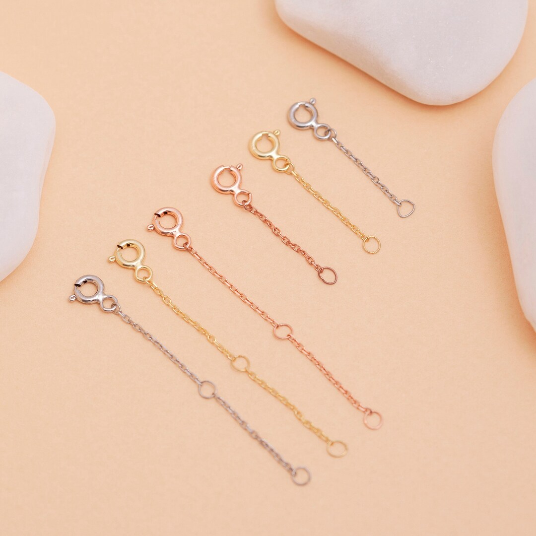 14K Gold Extender Chain , Silver & Rose Gold Adjustable Extension Chain ...