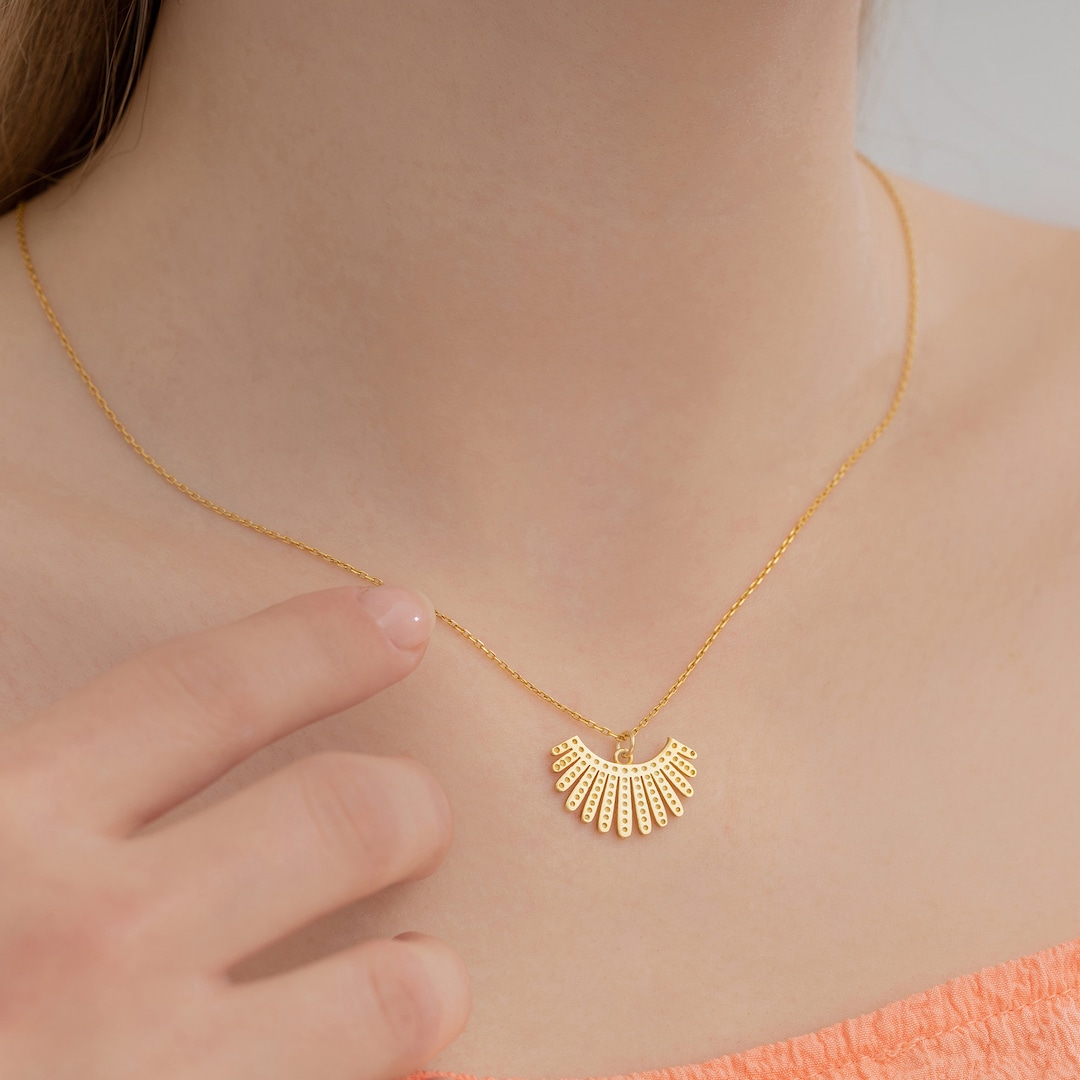 Dainty RBG Necklace, Ruth Bader Ginsburg Pendant, Gold Feminist Jewelry ...