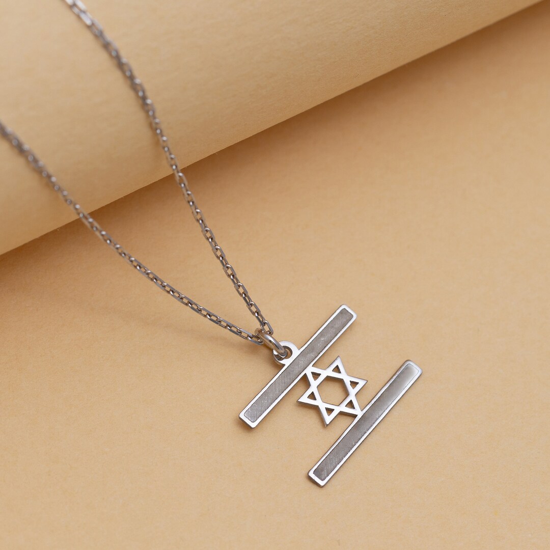 Israel Flag Necklace, Silver Star of David Necklace, Jewish Star ...