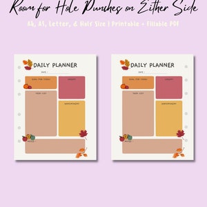 Fall Pastel Daily Planner Printable, Daily to Do List, Productivity ...