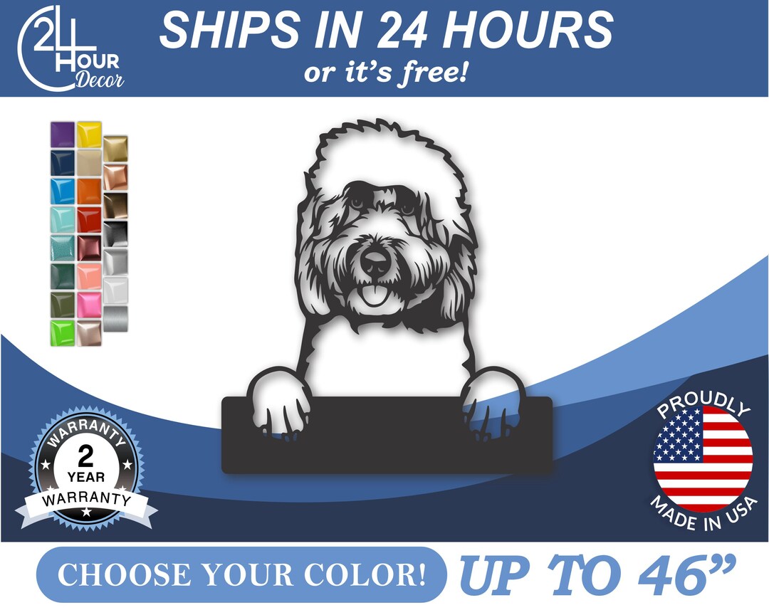 Custom Metal Goldendoodle Sign | Metal Dog Breed Name Sign | 22 Color ...