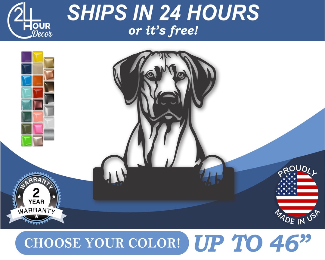 Custom Metal Rhodesian Ridgeback Sign | Metal Dog Breed Name Sign | 22 ...