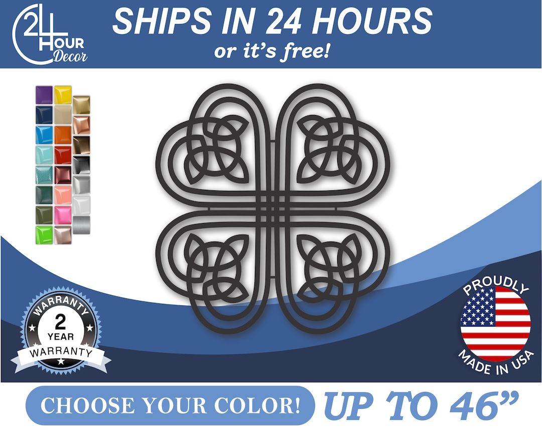 Metal Celtic Four Leaf Clover Wall Art | St Patrick's Day Metal Sign ...