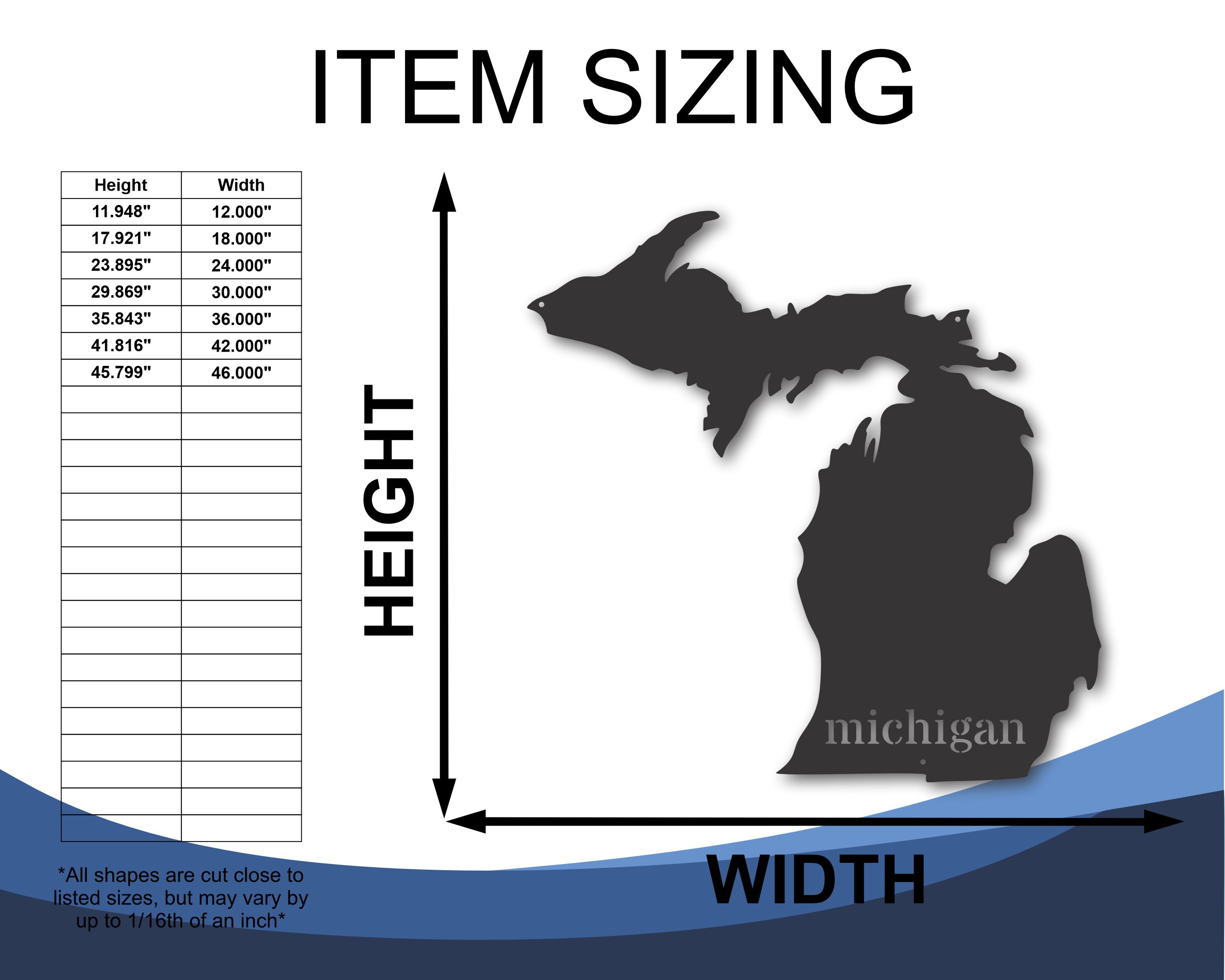 Metal Michigan Wall Art - Custom Metal US State Sign - 22 Color Options ...