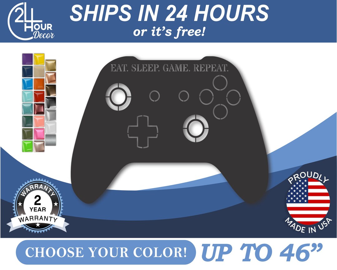 Custom Metal Game Controller Wall Art | 22 Color Options - Etsy