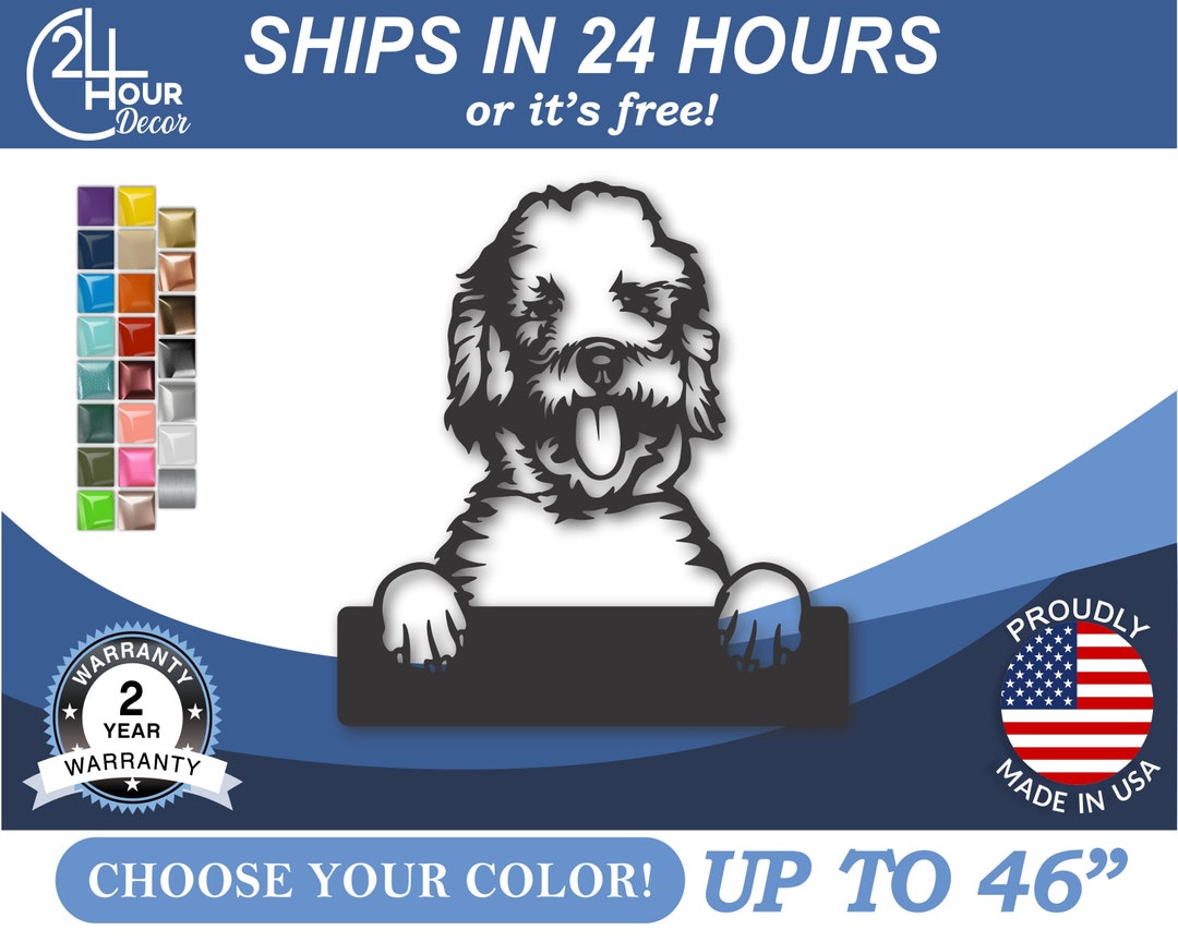 Custom Metal Labradoodle Sign | Metal Dog Breed Name Sign | 22 Color ...