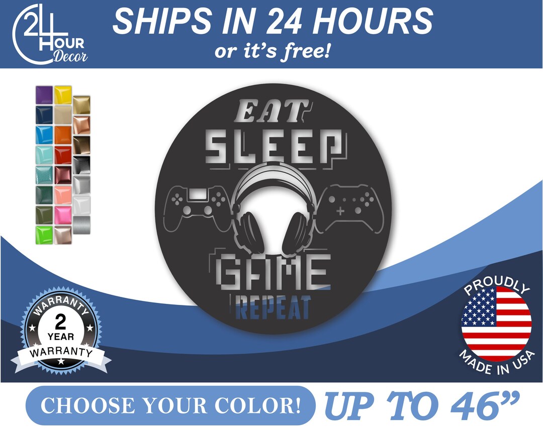 Metal Gamer Wall Art | Video Game Metal Sign | 22 Color Options - Etsy