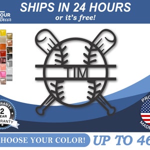 Custom Baseball Bat Name Sign | Metal Baseball Name Sign | 22 Color ...